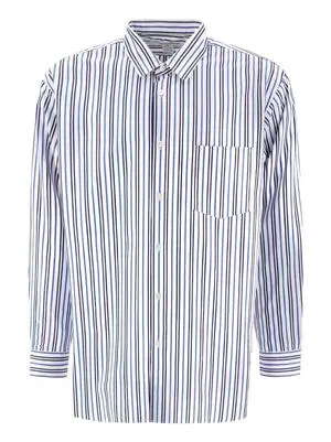 Play Comme Des Garcon Striped Cotton Shirt - Blue