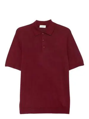 PAOLO PECORA Buttoned Panelled Polo Shirt - Red