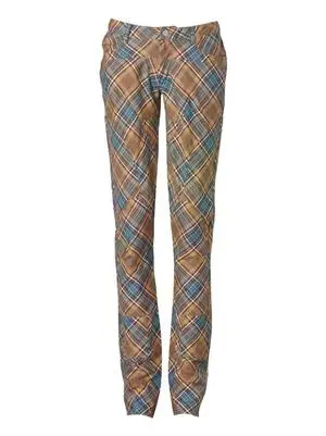 Collina Strada Rawr Plaid-pattern Trousers - Brown