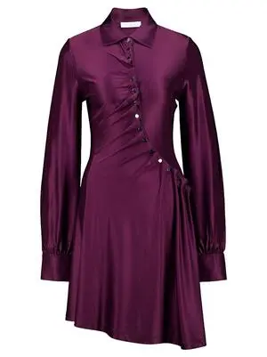 Rabanne Asymmetric Draped Mini Dress - Purple