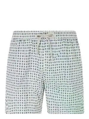 MC2 SAINT BARTH Geometric Print Swim Shorts - White