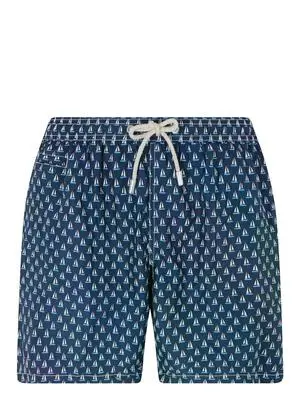 MC2 SAINT BARTH MC2 Saint Barth Sailboat Print Swim Shorts Blue