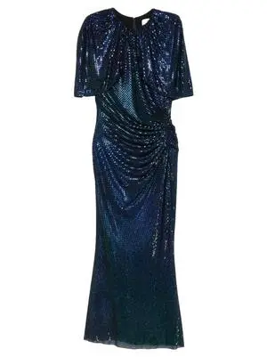 SELF-PORTRAIT Rhinestone Embellished Midi Dress - Blue