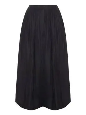 Adam Lippes Silk Wide Leg Trousers - Black