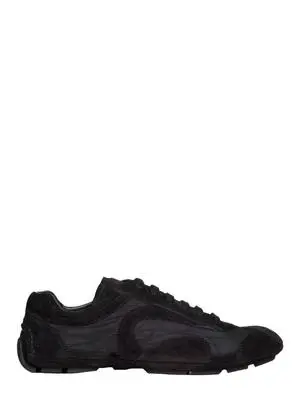 Prada Suede Panel Sneakers - Black