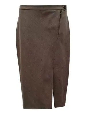 Brunello Cucinelli Zip-fastening Midi Skirt - Brown