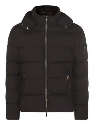 MOORER Quilted Hooded Down Jacket - Black