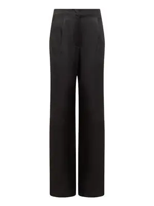 MSGM High-waist Satin Trousers - Black