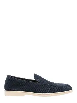 DOUCAL'S Round-toe Woven Loafers - Black