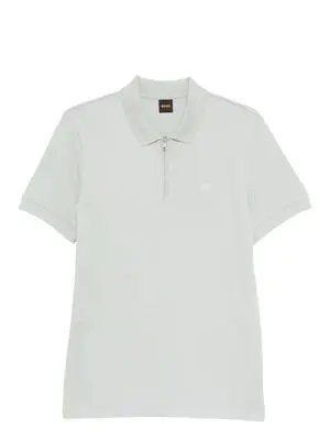 BOSS Zip Detail Polo Shirt - Grey