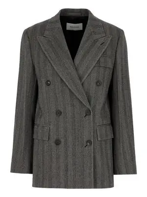 FERRAGAMO Striped Double-breasted Blazer - Multicolor