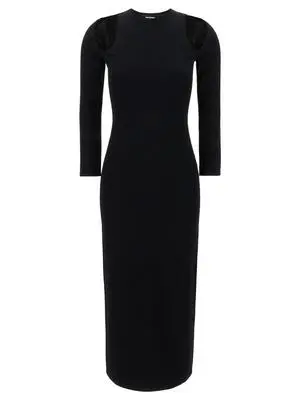 Dsquared2 Long Sleeve Dress With Embellished Logo - Multicolor