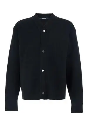 Jacquemus Wool V-neck Cardigan With J Logo - Multicolor