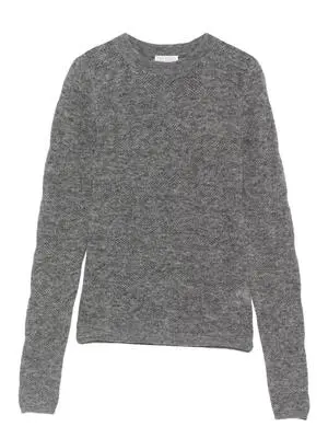 Brunello Cucinelli Open-knit Long-sleeve Sweater - Grey