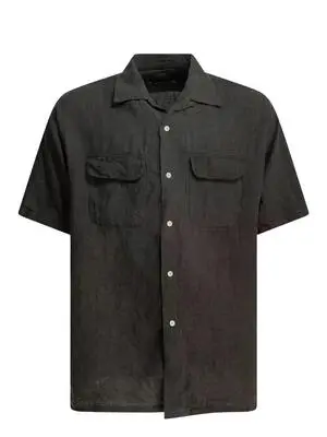 BEAMS Short-sleeve Linen Shirt - Grey