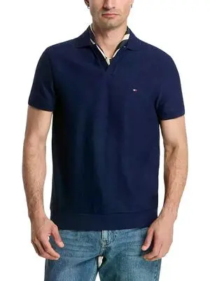 Tommy Hilfiger Textured-finish Polo Shirt - Blue