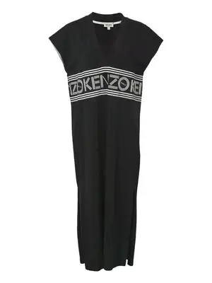 Kenzo V-neck Logo Dress - Black