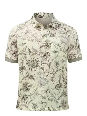 Etro Floral-print Polo Shirt - Neutrals