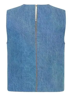 Adam Lippes Cotton Stone Wash Sleeveless Top - Blue