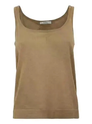 Max Mara Scoop Neck Knitted Tank Top - Neutrals