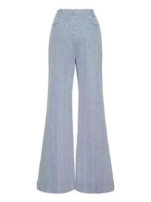 Adam Lippes Deeda Striped Cotton Trousers - Blue