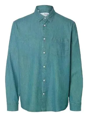 SELECTED Cotton Denim Shirt - Blue