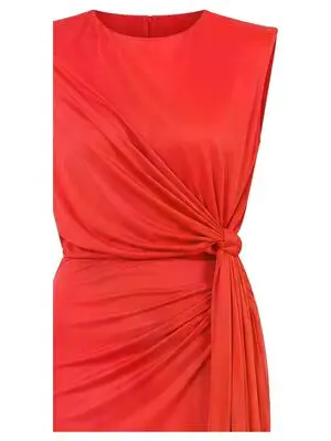 Elisabetta Franchi Draped Gown With Knot Detail - Red