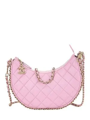 CHANEL Chanel Lambskin Quilted Chain Hobo