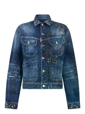 Dsquared2 Dark Embellished Jacket - Blue
