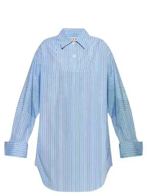Marni Striped Cotton Dress - Blue