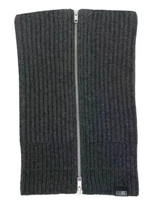 MAISON MARGIELA Ribbed-knit Zip-up Neck Warmer - Grey