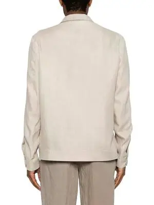 LUIGI BIANCHI Flap-pocket Button-up Overshirt - Neutrals
