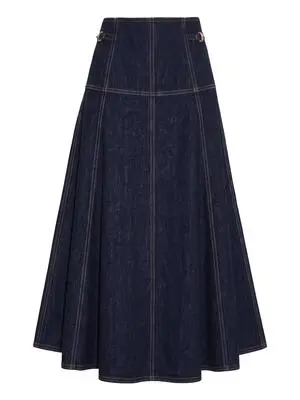 ULLA JOHNSON The Brigette Denim Midi Skirt