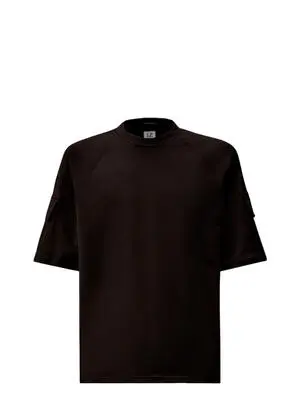 C.P. COMPANY Series Stretch Fleece Short Sleeve Sweatshirt - Black