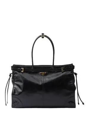 Prada Extra Large Leather Handbag - Black