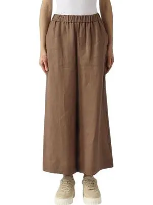 Max Mara Elastic Waist Wide Leg Pants - Brown
