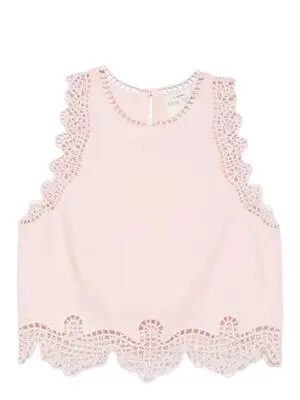 FORTE_FORTE Embroidered Sleeveless Round Neck Top - Pink