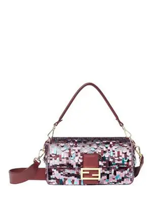 Fendi Sequin Embellished Ff Fastened Shoulder Bag - Multicolour