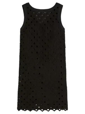 Max Mara Sleeveless Dress With Boat Neck And V-back - Black