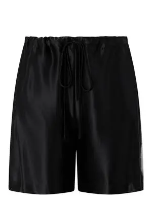 Khaite Rohe Satin Shorts - Black