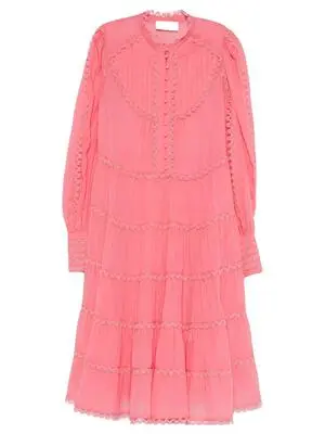 ERMANNO FIRENZE Layered Lace Midi Dress - Rosa Bubble