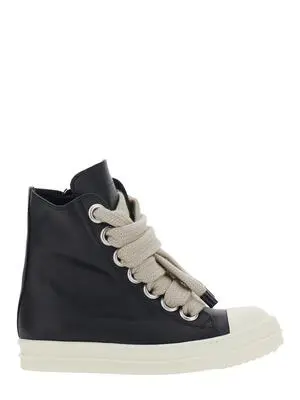 Rick Owens Temple Jumbolace High Top Sneakers - Black