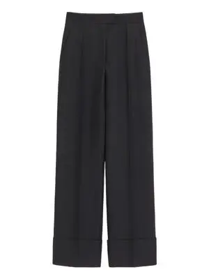 Valentino Garavani Tailored Trousers With Cuffed Hems - Black