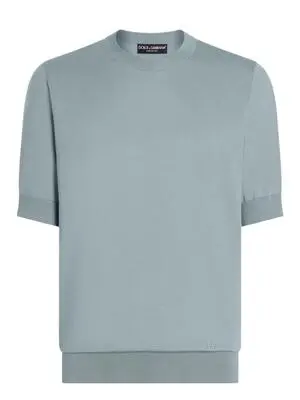 Dolce & Gabbana Logo-embroidered T-shirt - Blue