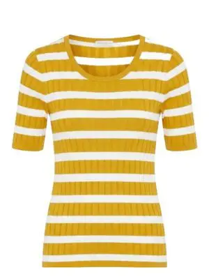 ROBERTO COLLINA Short-sleeved Knit Top - Yellow