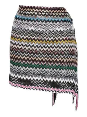 Missoni Fringed Zigzag Skirt - Gray