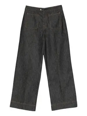 Soeur Patchwork Wide-leg Jeans - Black