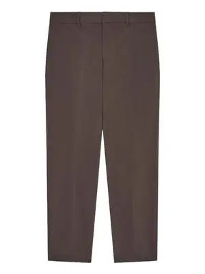 Emporio Armani Creased-front Relaxed Fit Trousers - Brown