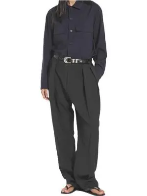 Barena Venezia Tailored Pleated Trousers With Belt Loops - Black