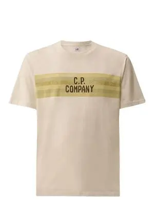 C.P. COMPANY Striped Logo T-shirt - Nude